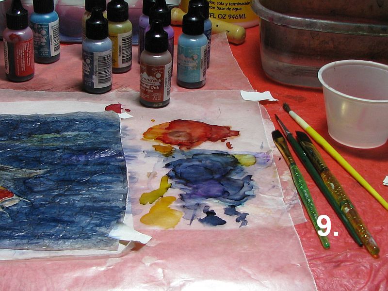 ArtByCrain: Demo ~ faux batik on waxed paper w/alcohol ink