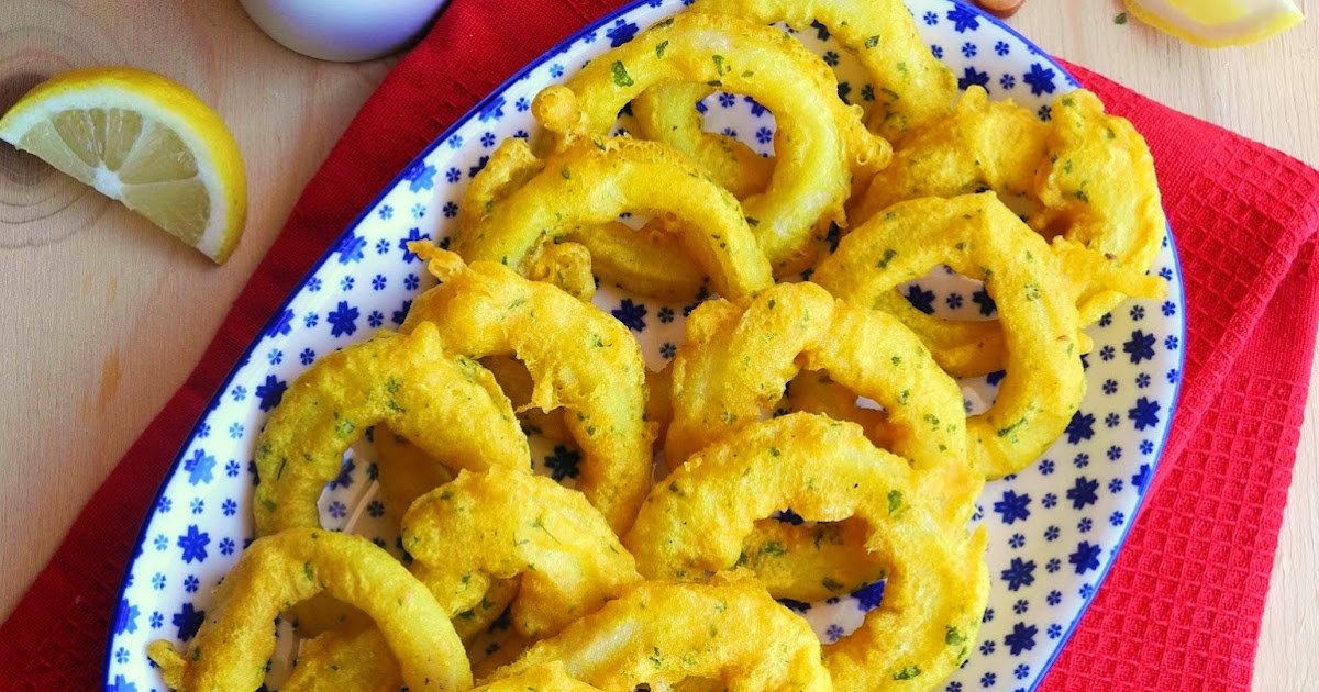 O Meu Tempero: Argolas Do Mar Fritas E Molho De Iogurte Grego