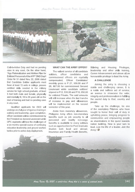Ranger Cabunzky's Blog: Philippine Army Recruitment Article