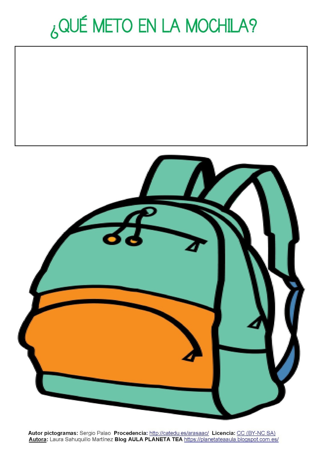 Aula Planeta TEA: ¿QUÉ METO EN LA MOCHILA?