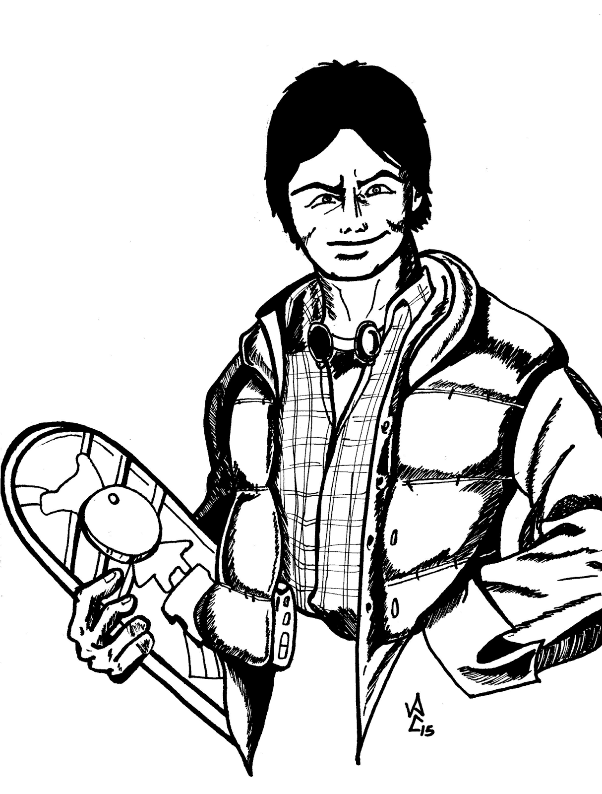 Marty Mcfly Drawing Easy Sketch Coloring Page