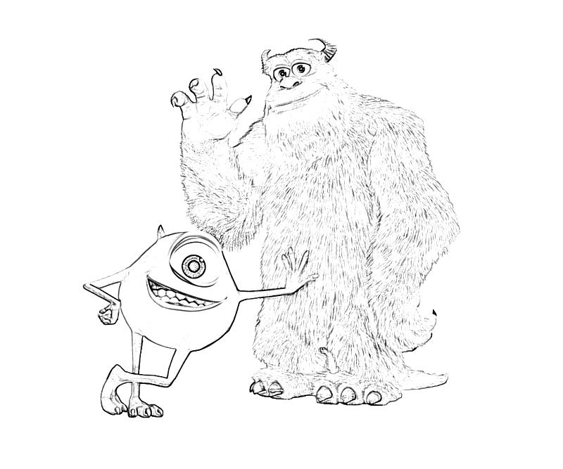 Mike And Sully Coloring Pages