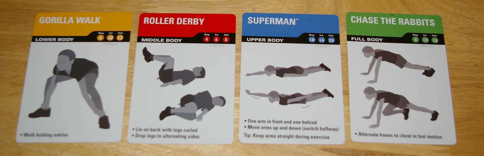 The Playful Otter: Superman Exercise Flash Cards