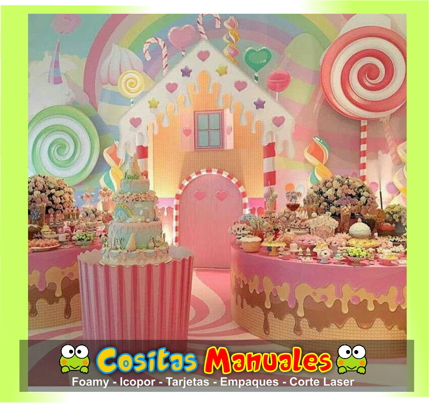 Decoraciones en Icopor Tienda de dulces - Lili Daza Diseño