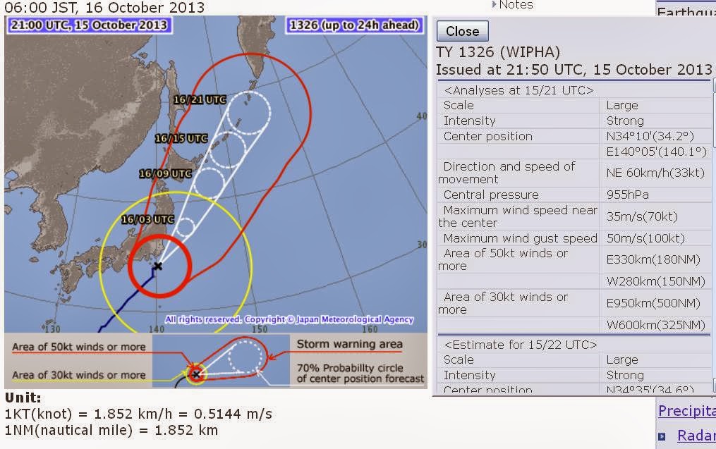 Large and Strong Typhoon No.26 Approaching Kanto and Tohoku, #Fukushima ...