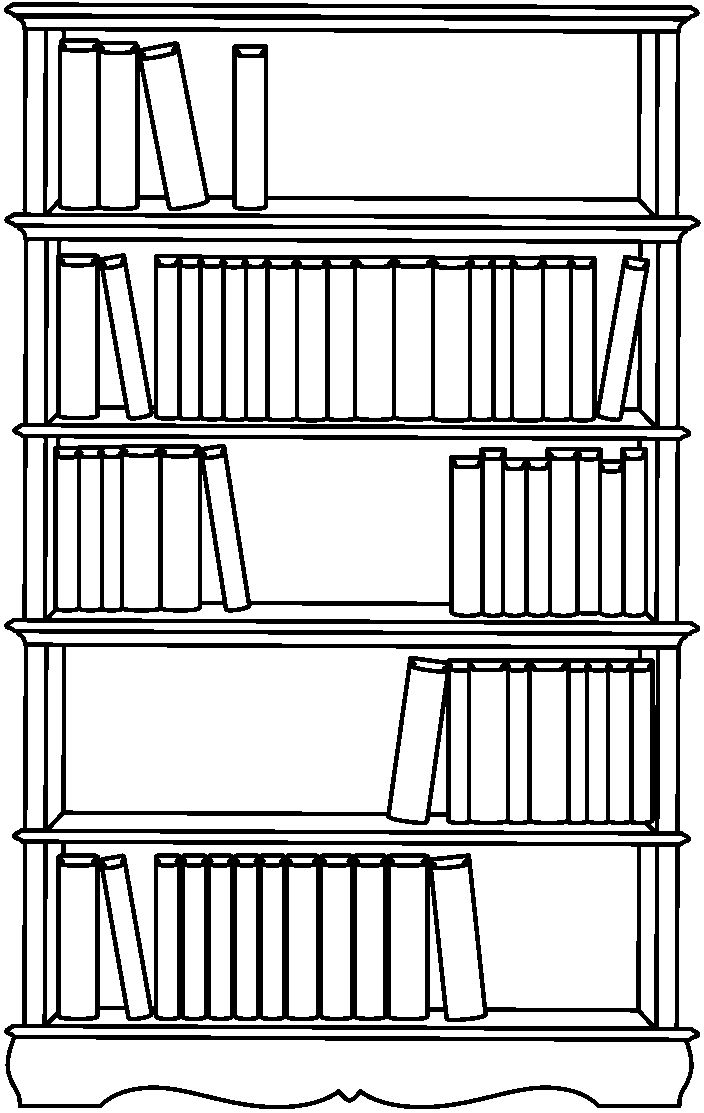 Bookshelf Coloring Book Coloring Pages