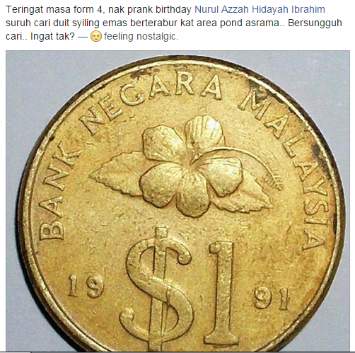 Anisa Anuar official blog: Cerita nostalgia - Duit syiling emas Seringgit