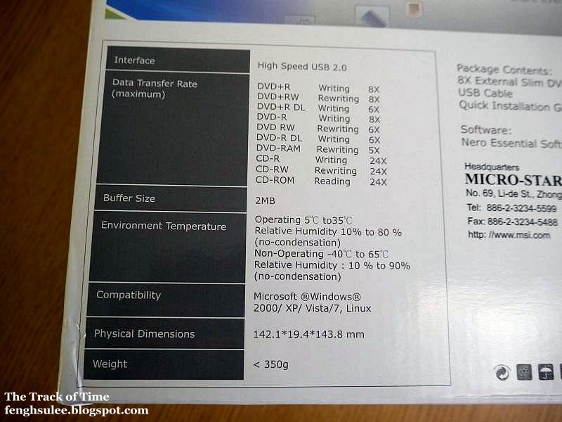 MSi External Slim DVD Drive | The Track of Time