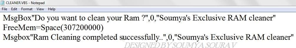 Hacking: Design your own RAM Cleaner using Notepad
