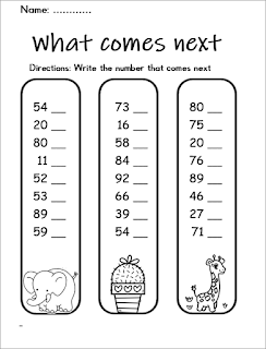 Maths Worksheet : What Comes Between