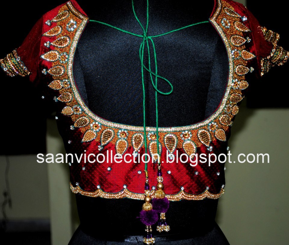 world of ethnic fashion !!!: Maggam work blouses designed for bridal wear