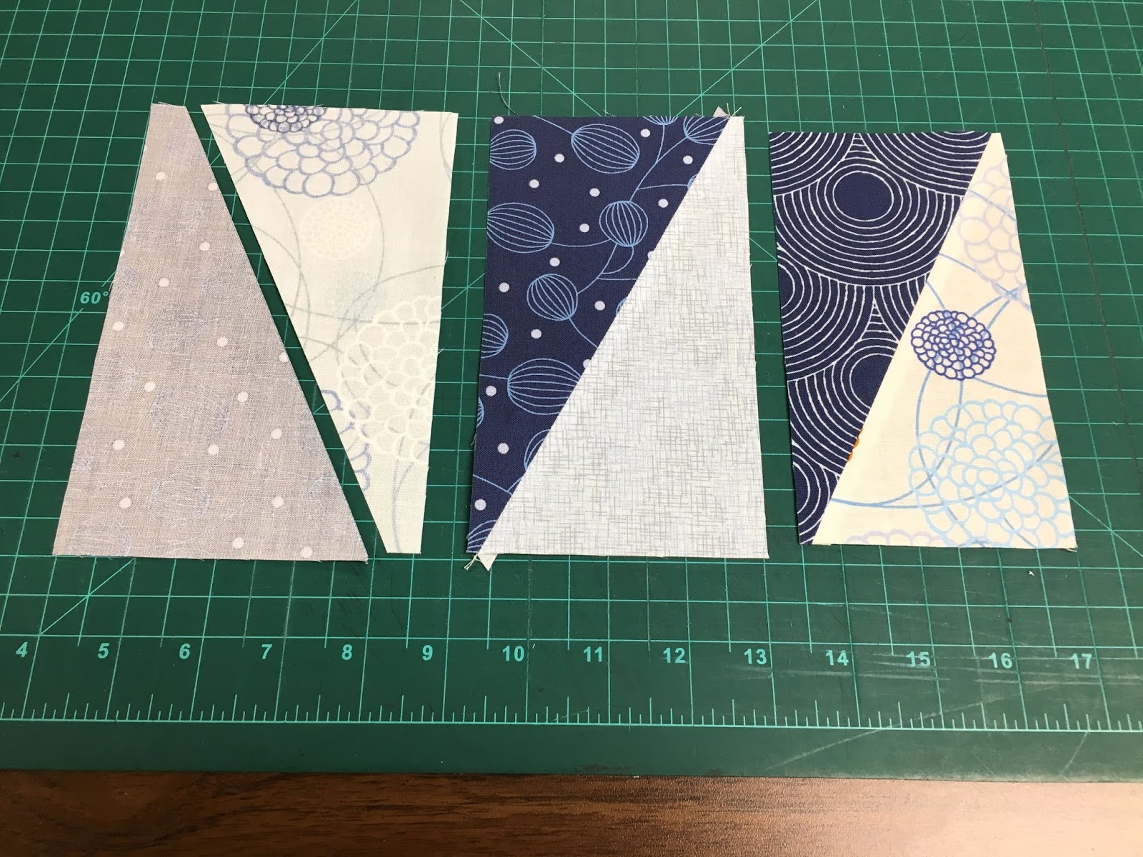 Ye Olde Sweatshop: Modern "True Blue" Half Rectangle Quilt (#105)