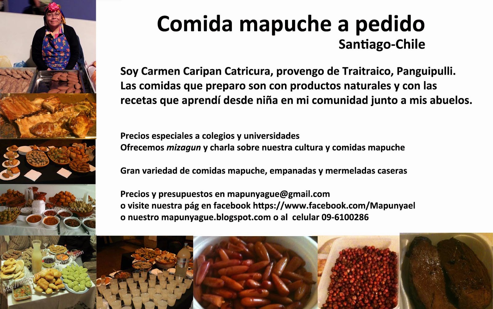 Mapunyague-Mapunyael: afiche de comida mapuche