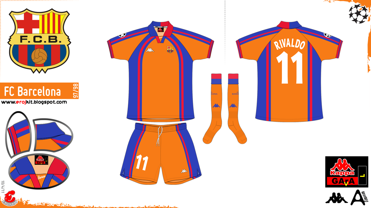 Kit Design, by eroj: 1997-98 Barcelona (Home e Away)