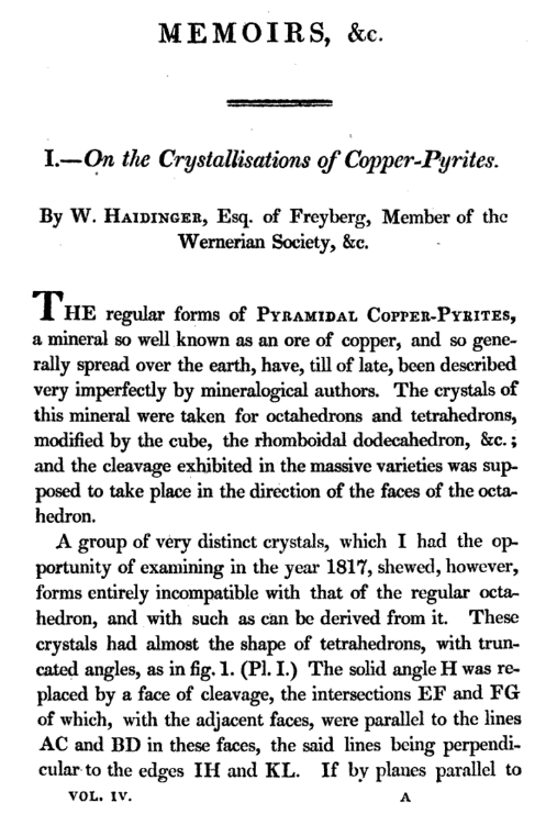 An Ancient Cornish Specimen of "Cubical Copper Pyrites" from Dolcoath