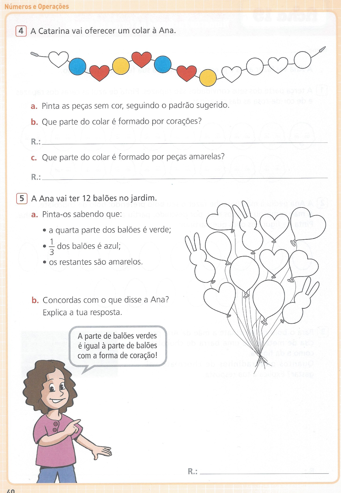 Aprende Brincando: Frações - Fichas de Matemática do 3o.ano com soluções