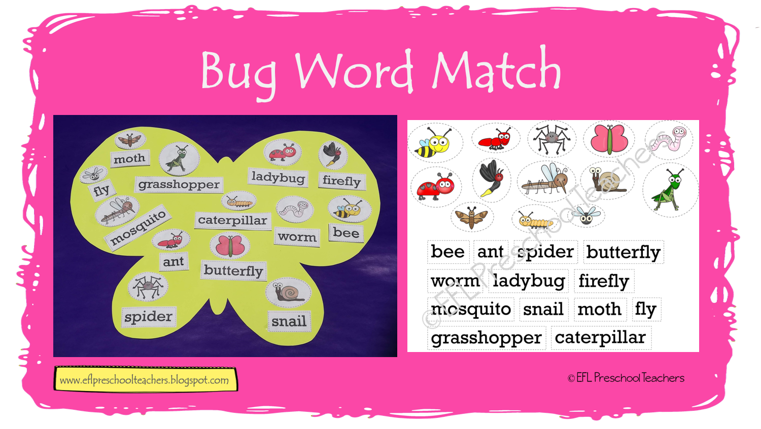 ESL/EFL Preschool Teachers: Butterfly and Bugs Unit for ESL Learners