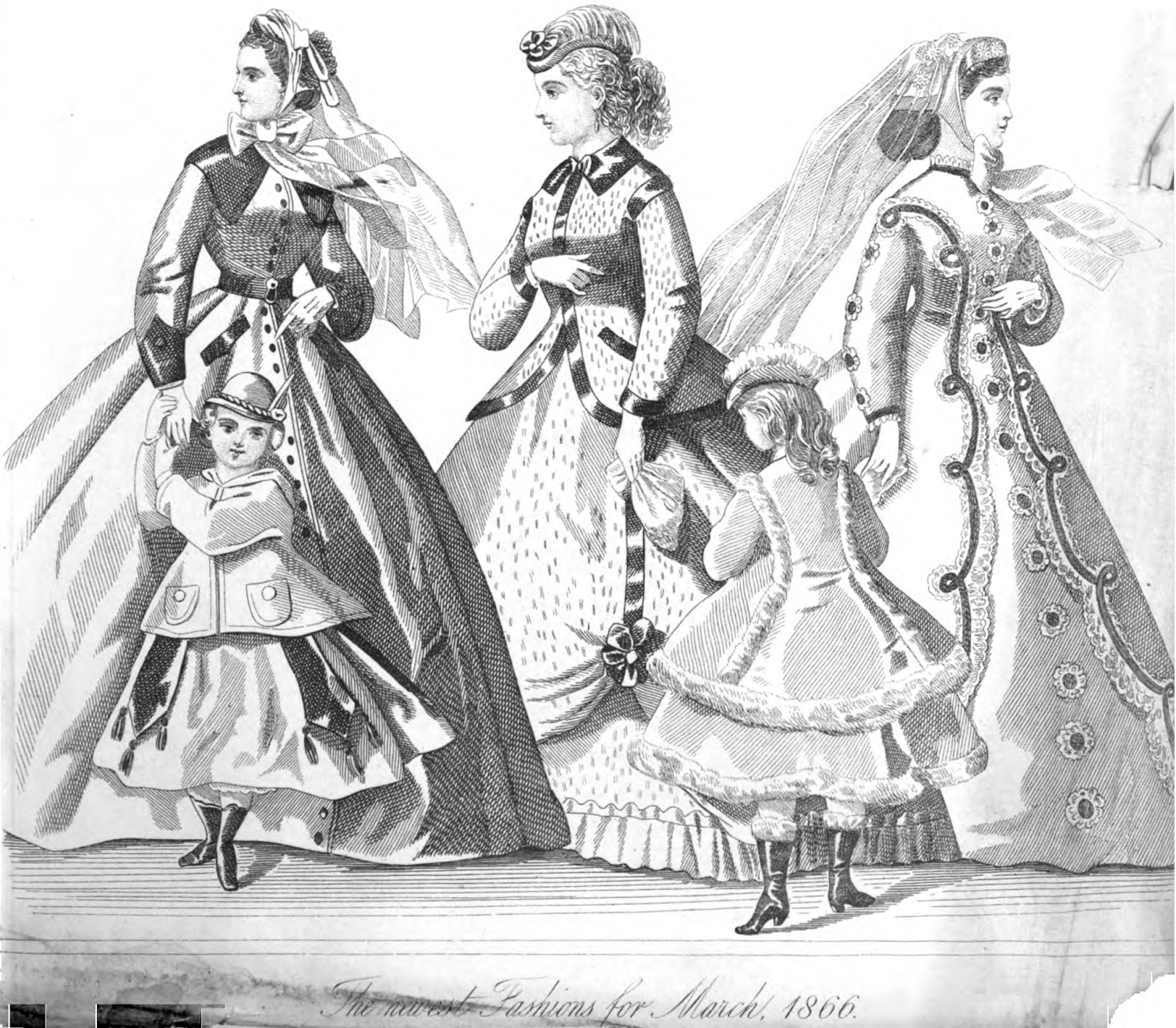 19th Century Historical Tidbits: 1866 Women's Fashions