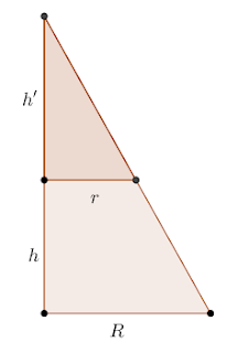 CURSO DE MATEMÁTICAS: VOLUMEN DE UN TRONCO DE CONO.