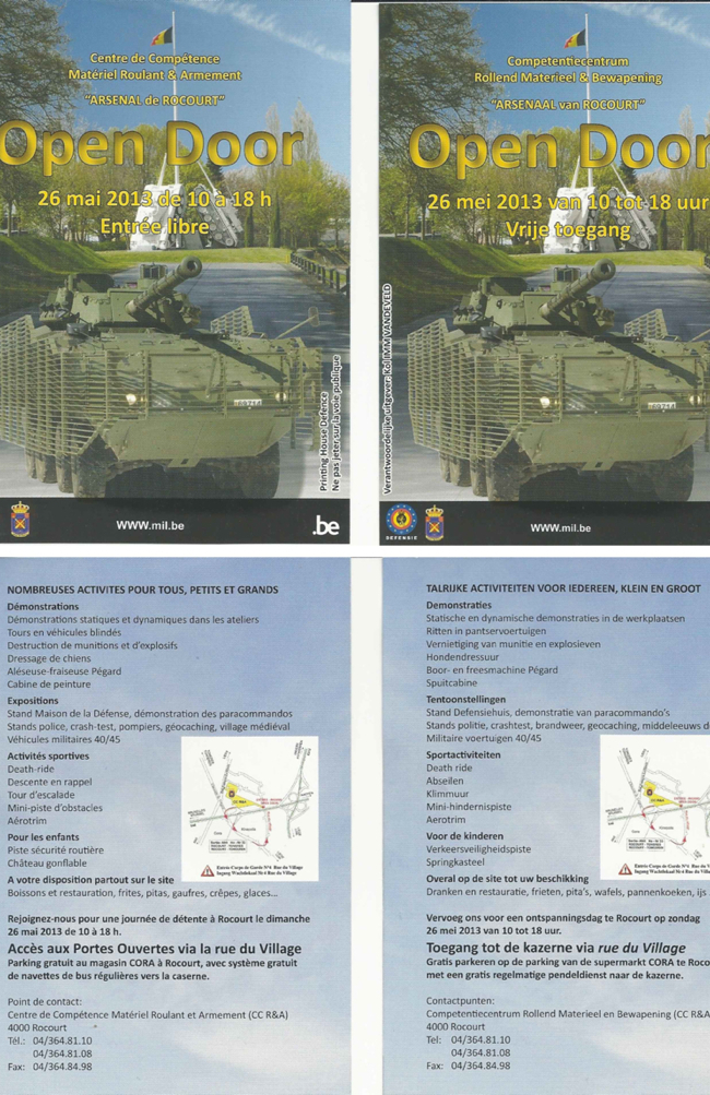 BelgianAviationNews: Open Door at the Arsenal de Rocourt on May 26th, 2013.
