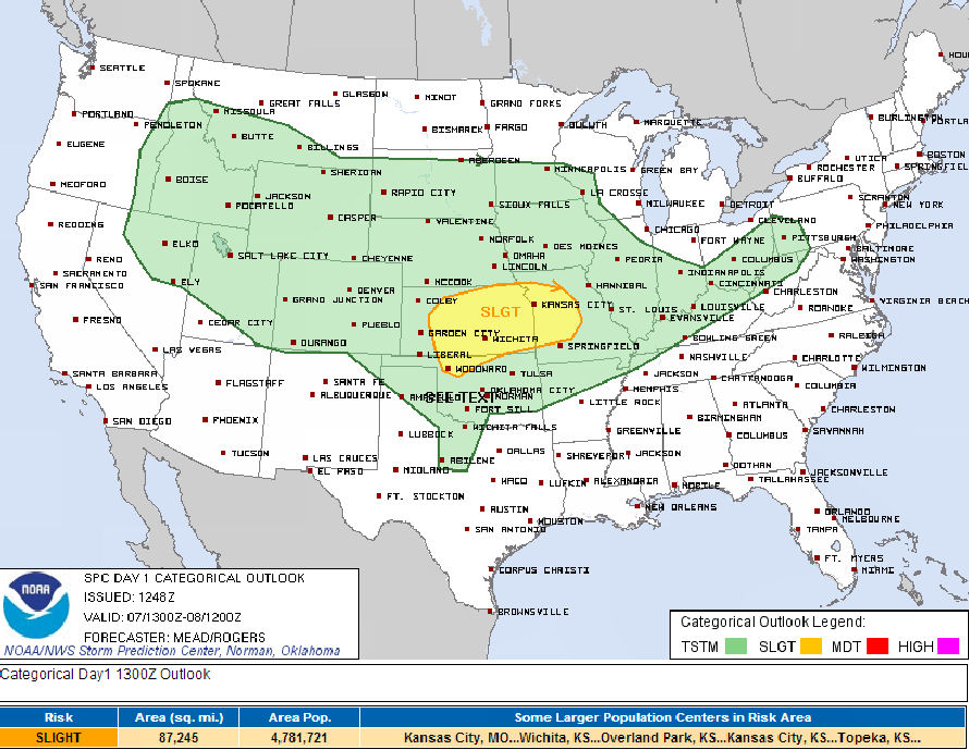 Capt. Spaulding's World: CSW WEATHER: "Slight Risk" of Severe ...
