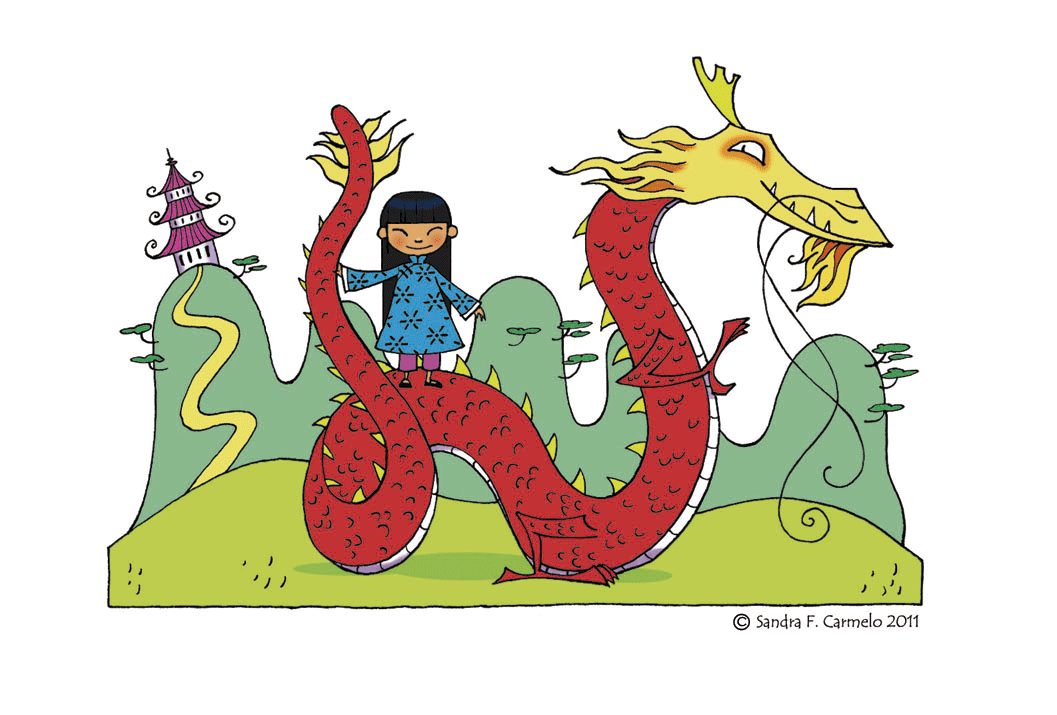Sandra F Carmelo ilustración: La Niña y el Dragón