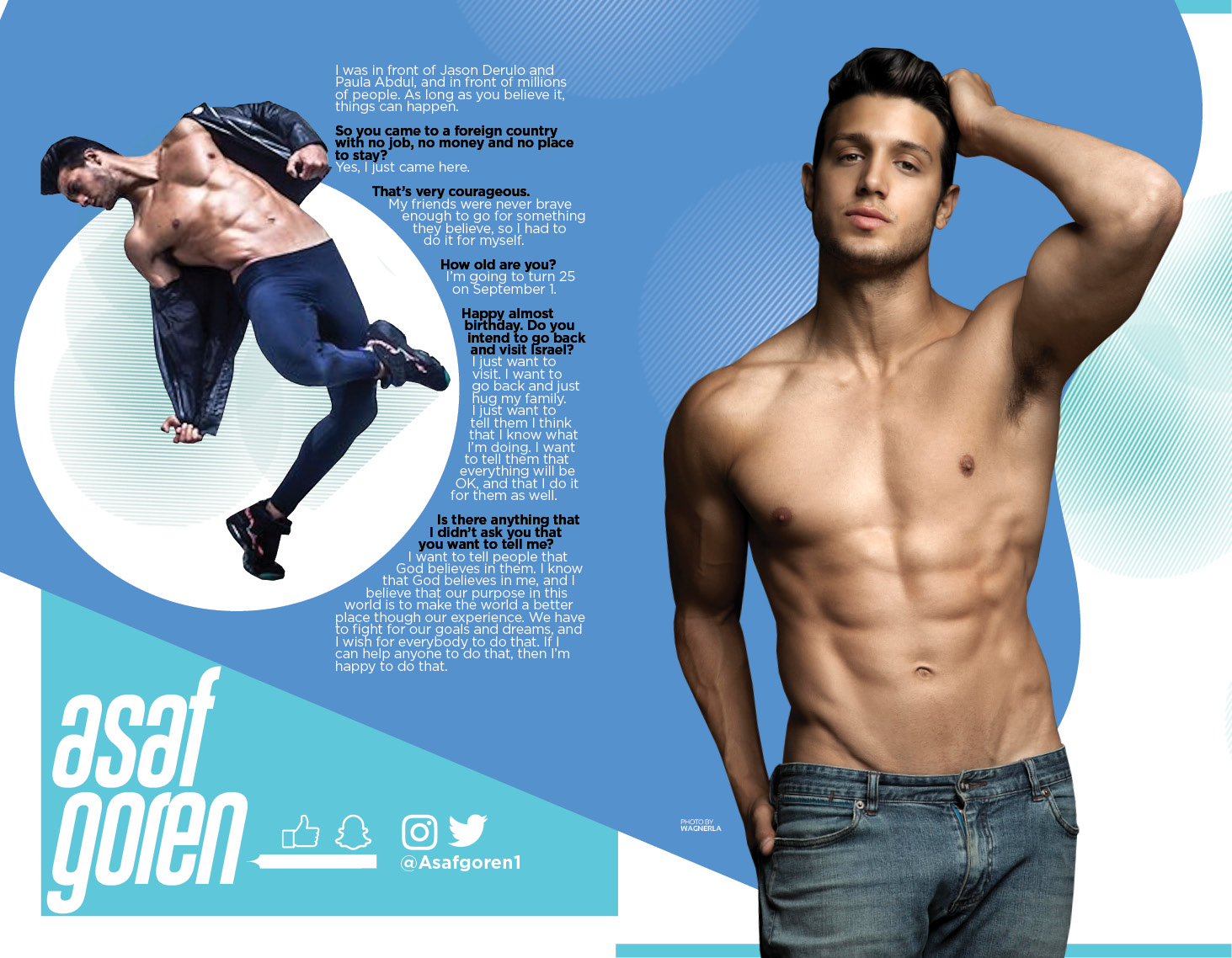 Asaf Goren leather jacket shirtless