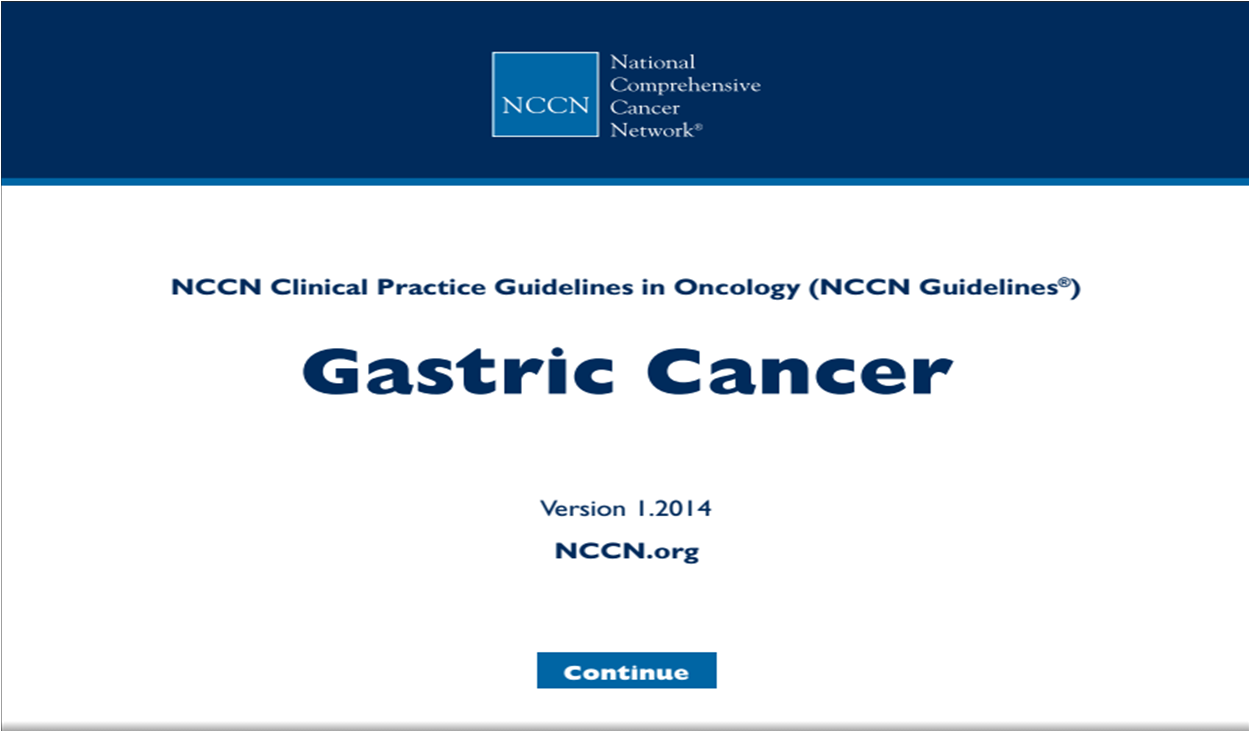 Cirugía General: NCCN Guías de cáncer gástrico 2014