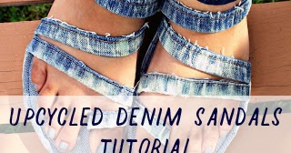 Upcycled Denim Sandals | TUTORIAL | thee Kiss of Life Upcycling