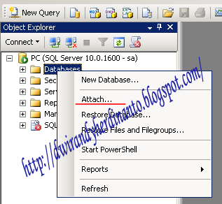 Attach Database SQL Server - Tutorial Koding