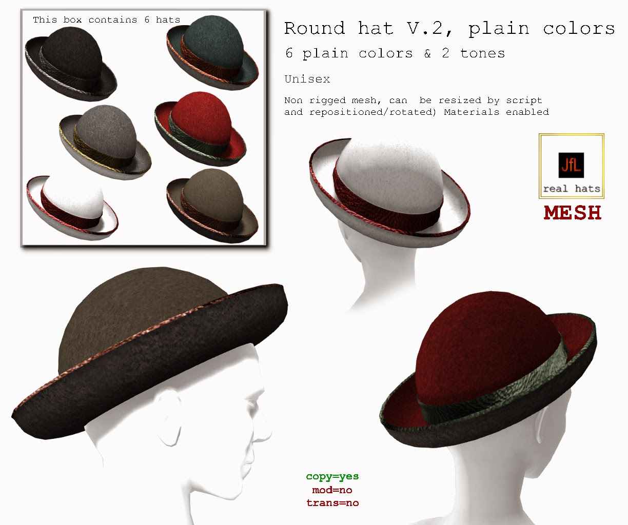 The JfL's store blog.: Round hat V.2, 2 tones and colors