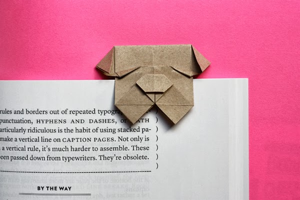 Fold an origami bulldog bookmark | How About Orange