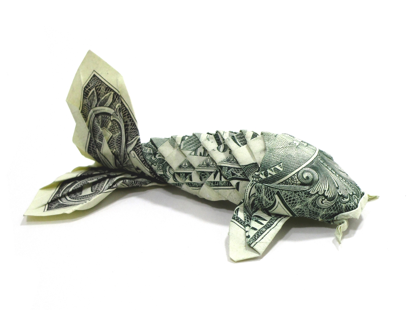 Mariano-Mi mundo el Origami: Dollar Koi Fish