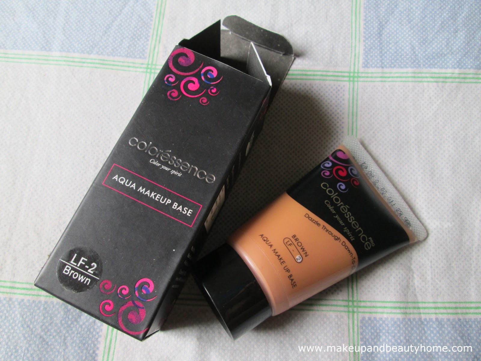 Coloressence Aqua Makeup Base LF-2 Brown Review, Swatches and FOTD