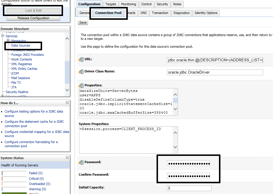 Failed to initialize the application 'EBSDataSource' due to error weblogic.application ...