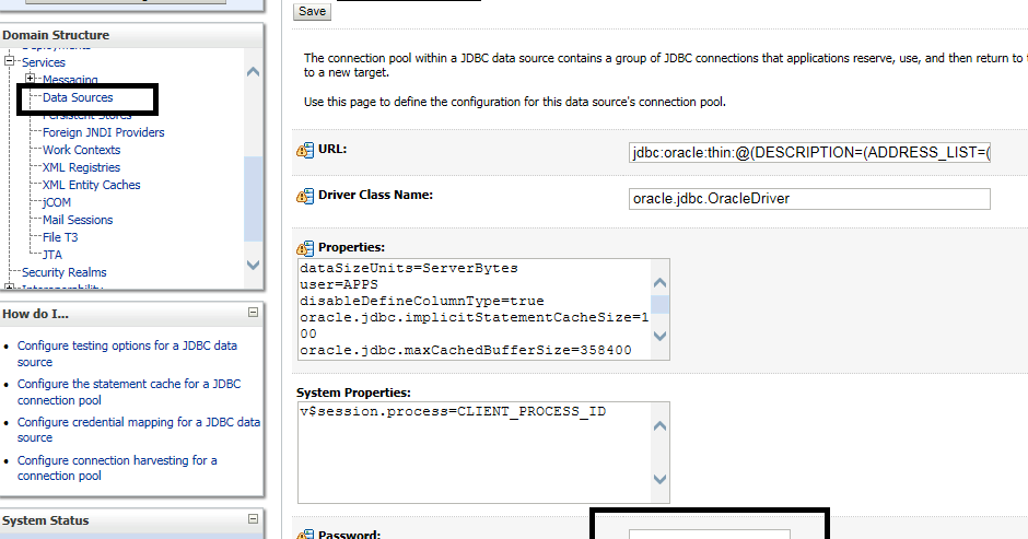 Failed to initialize the application 'EBSDataSource' due to error weblogic.application ...