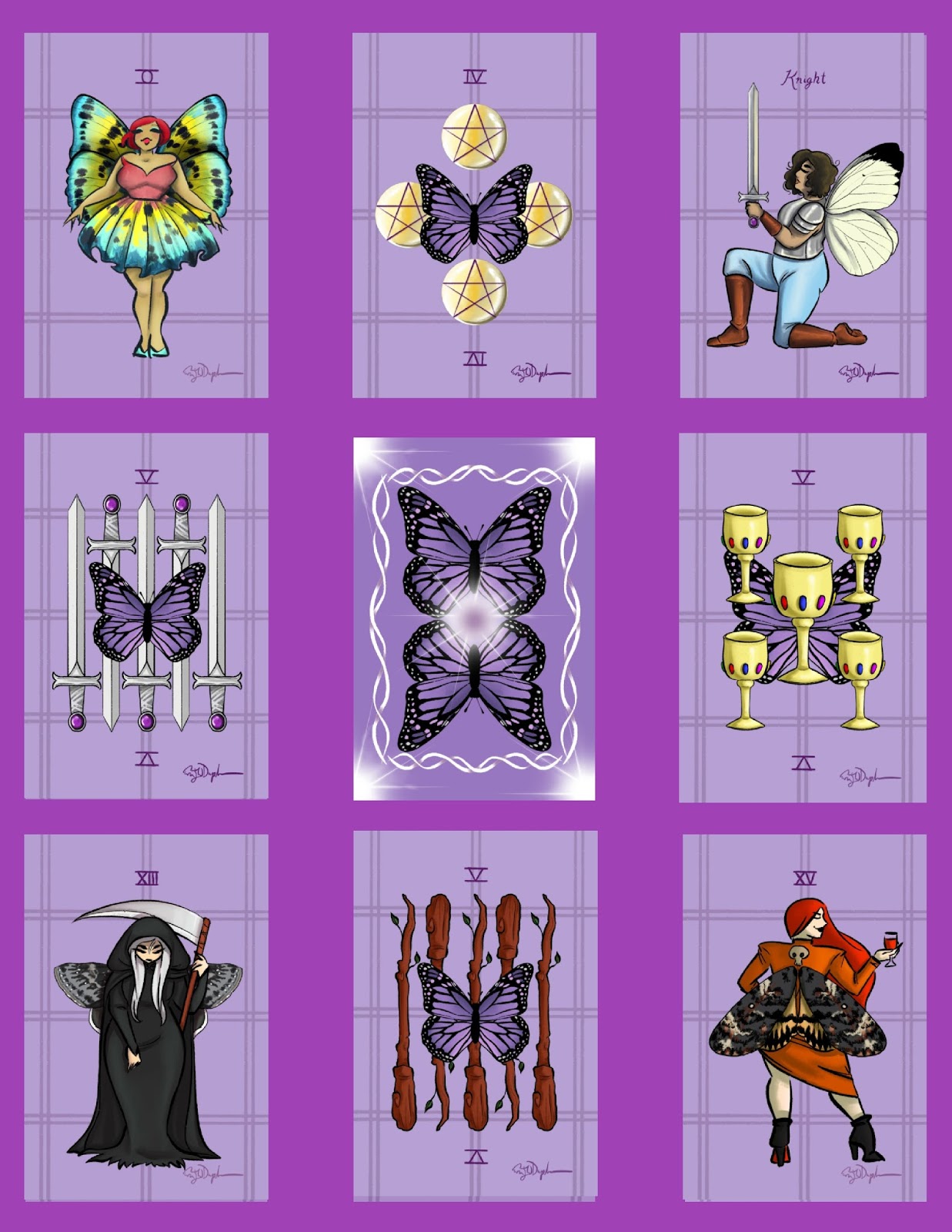 Eva Duplan Illustrations: The Butterfly Effect Tarot Deck