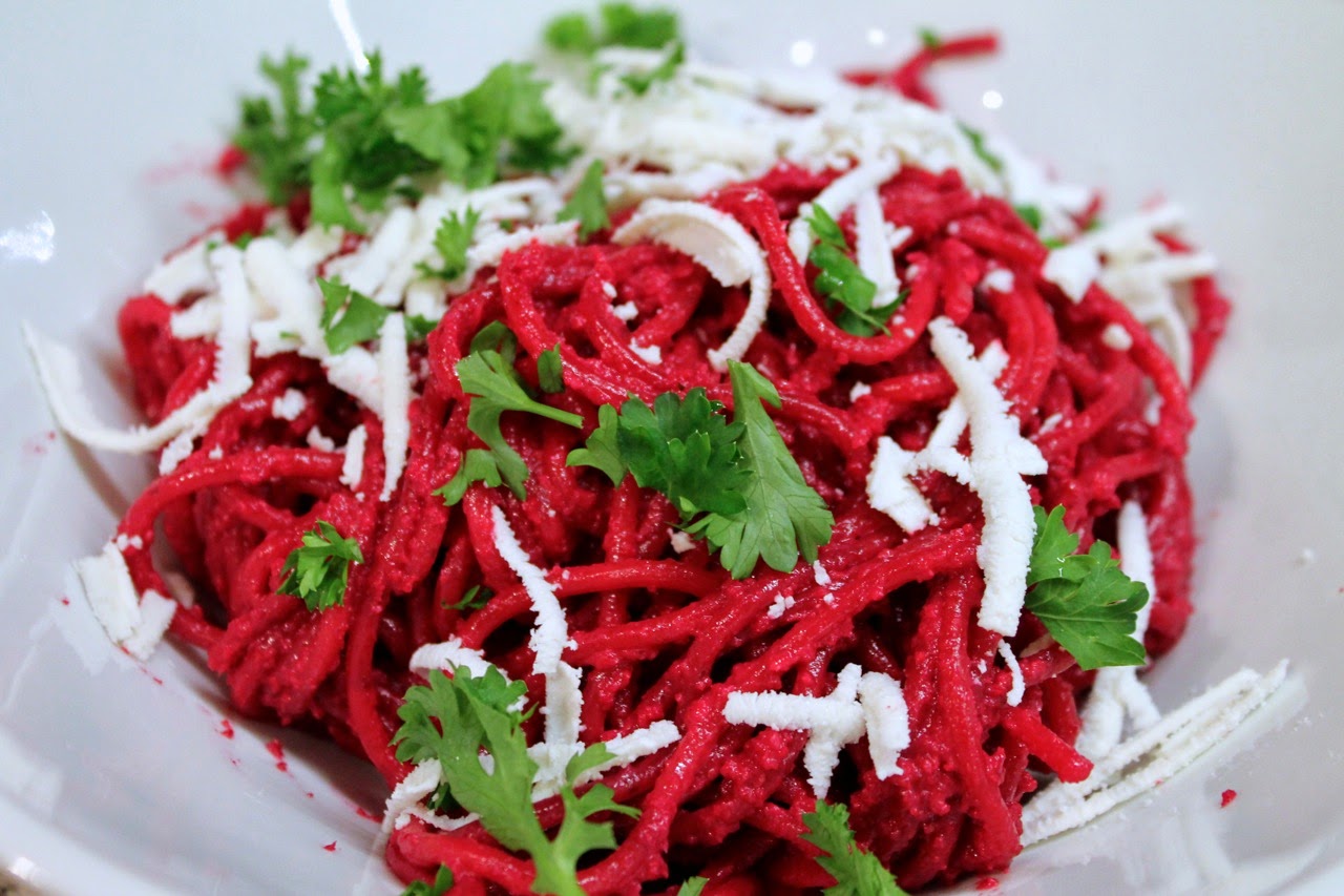 Cook In / Dine Out: Pasta with Beet Pesto