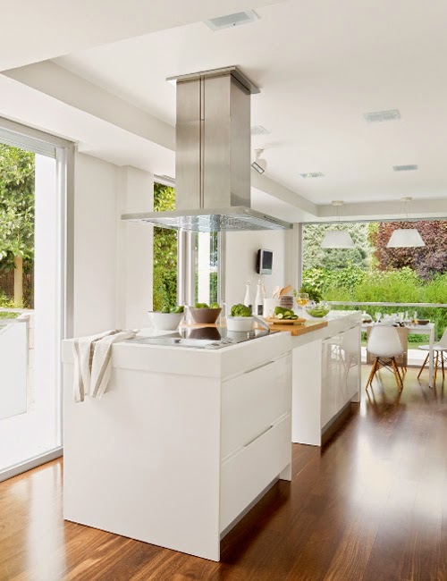 Kitchen Cabinets: Minimalist White Kitchen Design