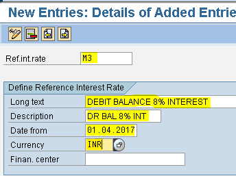 SAP - FICO MODULE LEARNING: Define Reference Interest Rates