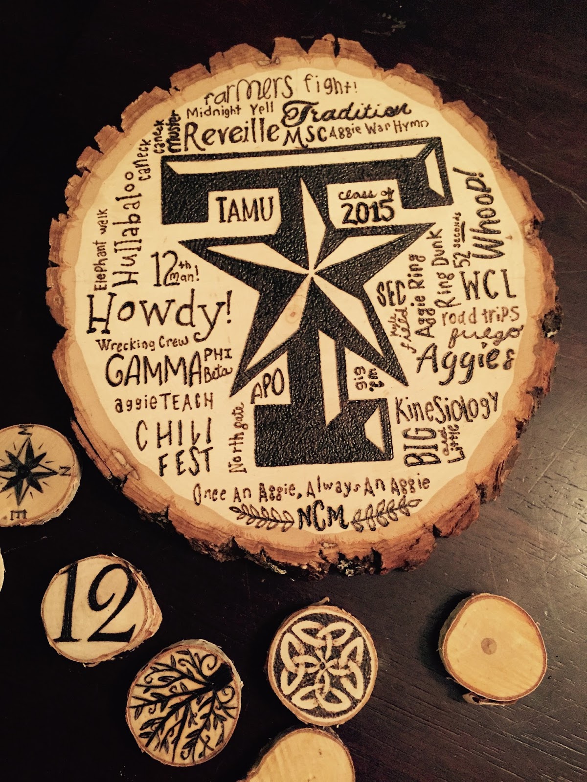 Walden Wood Pyrography: Personalized Texas A&M Plaque