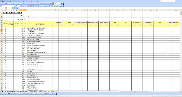 DINAS PENDIDIKAN KABUPATEN BANGKALAN : FORMAT BLANKO RAPORT SMA/SMP