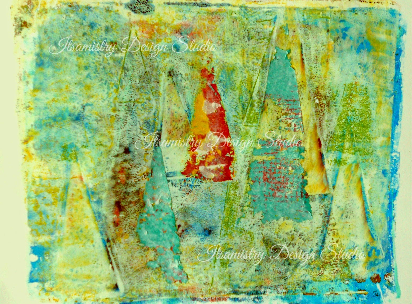 Itsamistry Design Studio: Christmas Card With My Gelli Printing Plate