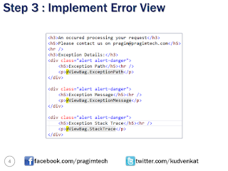 Sql server, .net and c# video tutorial: Global exception handling in asp.net core mvc - Slides