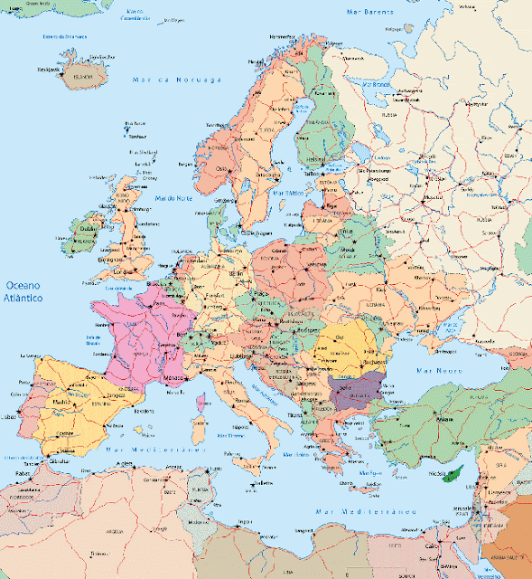 Barcelona: Mapas: Europa, Espanha e Barcelona