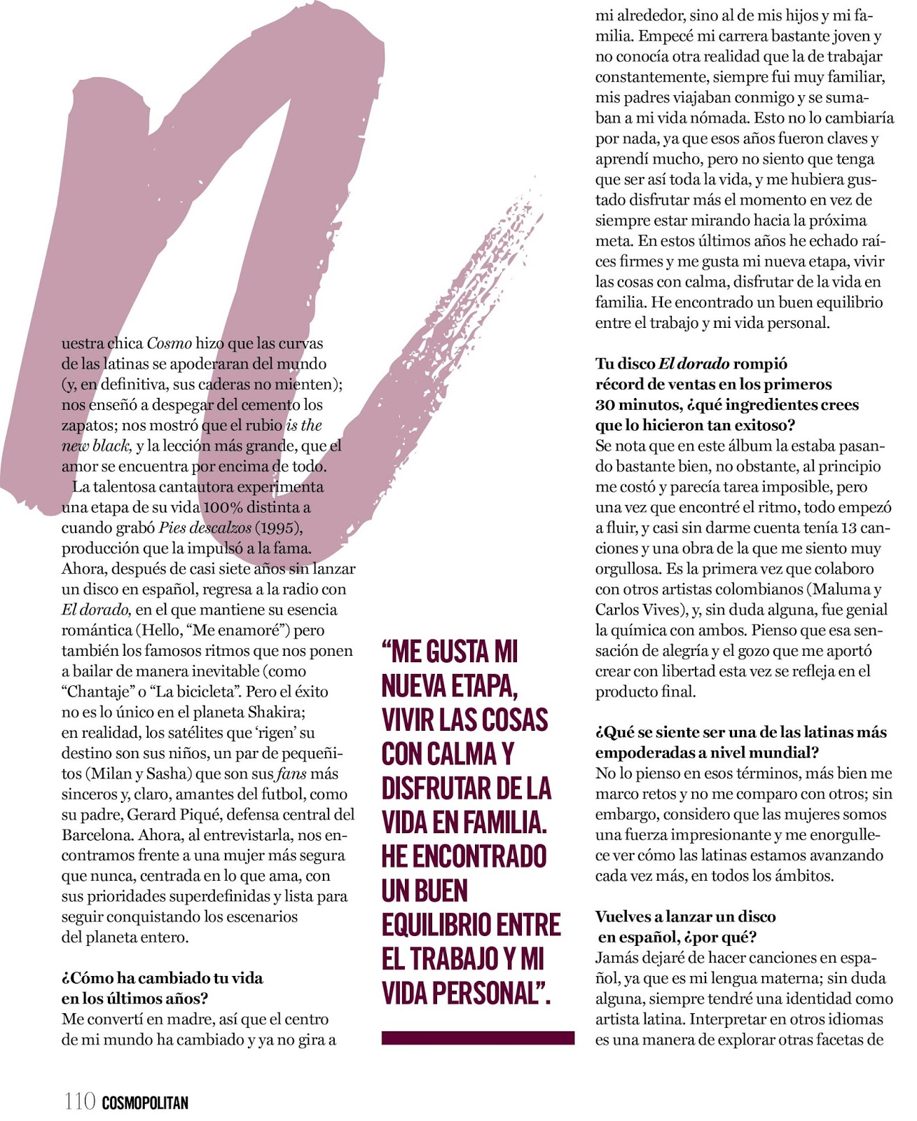 Shakira, portada de Cosmopolitan México, junio 2017