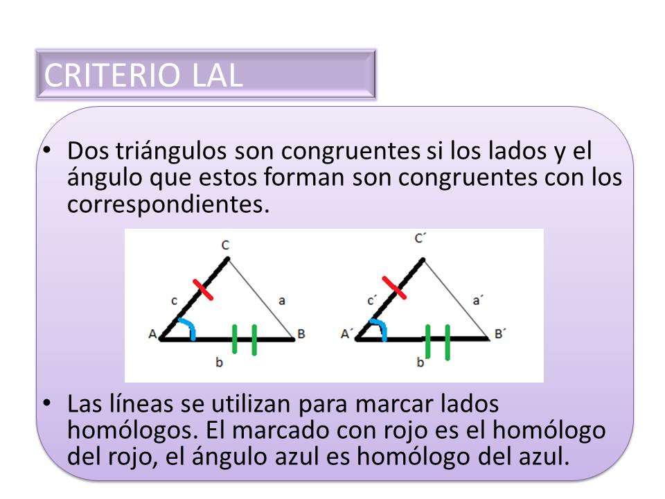 Domina los criterios de congruencia en el ángulo llal