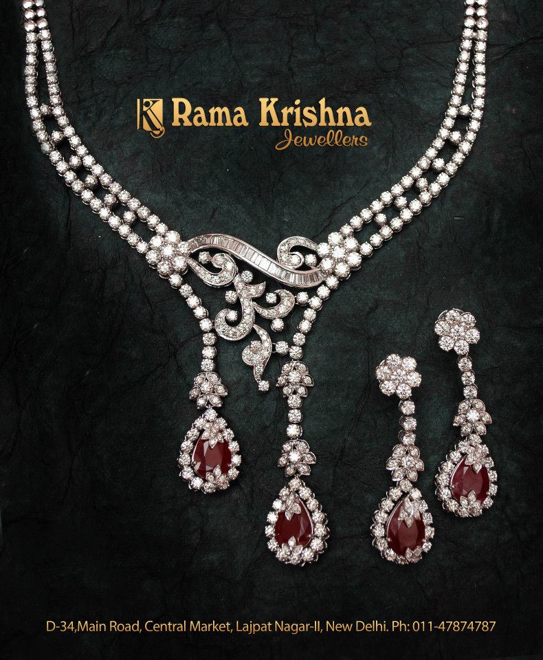 Indian Jewellery and Clothing: Heavy bridal diamond necklace designs ...
