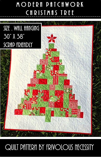 Frivolous Necessity: Modern Patchwork Christmas Tree Quilt Pattern